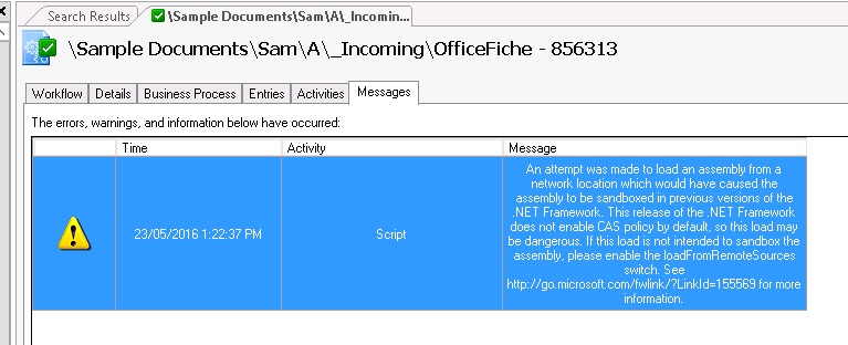 Workflow Script Action Error Net Framework Does Not Enable Cas Policy By Default Laserfiche 