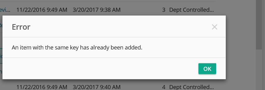 Error Item With The Same Key Has Already Been Added Laserfiche Answers
