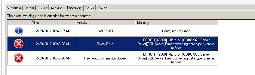 Error Converting data type nvarchar to float Workflow - Laserfiche Answers Error Converting data type nvarchar to float Workflow - Laserfiche Answers