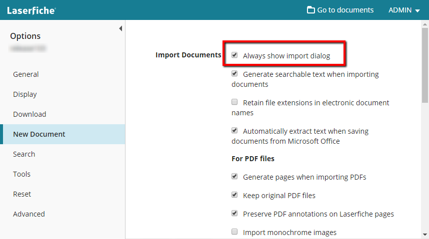 Is It Possible To Import In The Web Client And Not Ask For Additional Fields Prior To Uploading 