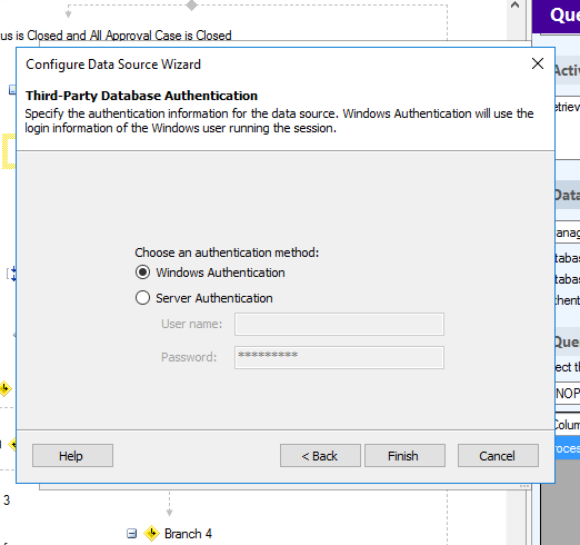 Wins Authentication For Database Connection In Workflow Laserfiche Answers 9941