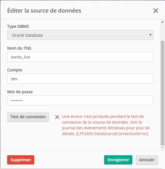 Eroor When Connecting To Oracle Database In Forms Lff2400 Datasourceconnectionerror 2451
