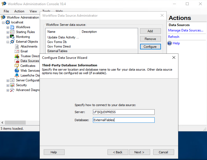 Workflow Custom Query Update Will Not Accept Table Name Laserfiche Answers