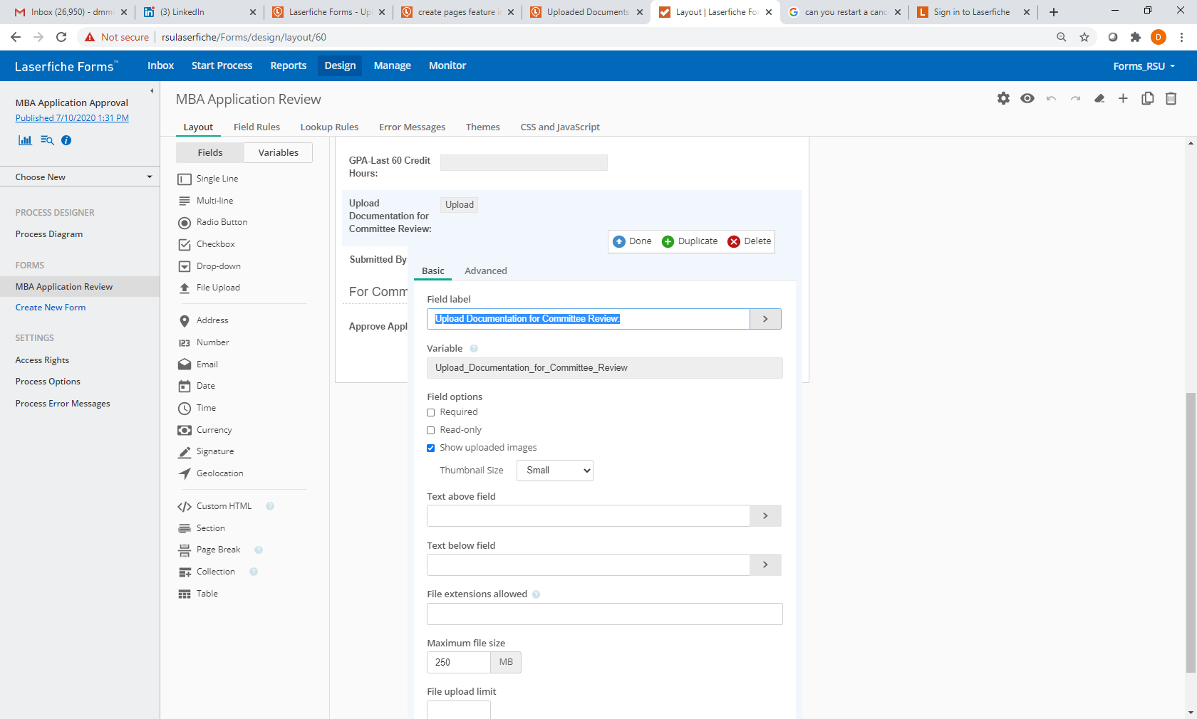 Uploaded Documents In Laserfiche Forms Not Attaching To E Mail Or Showing Up For Approvers To