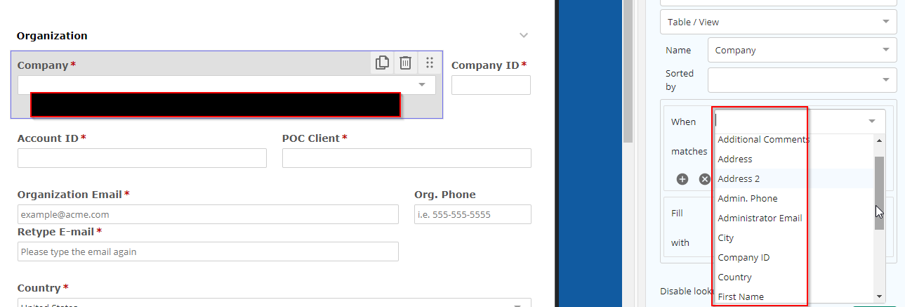 Forms 11 Configuring Lookup Rules With Field Selected Does Not Show That Field As Option