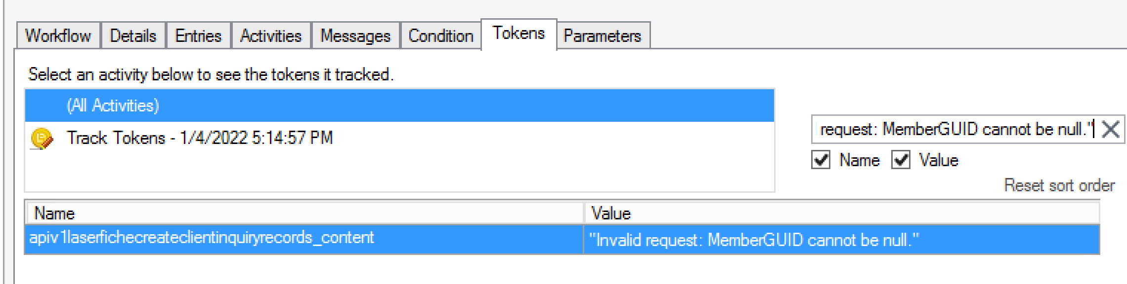 Workflow Db Query To Get Message Values That Are Stored In Tokens Laserfiche Answers