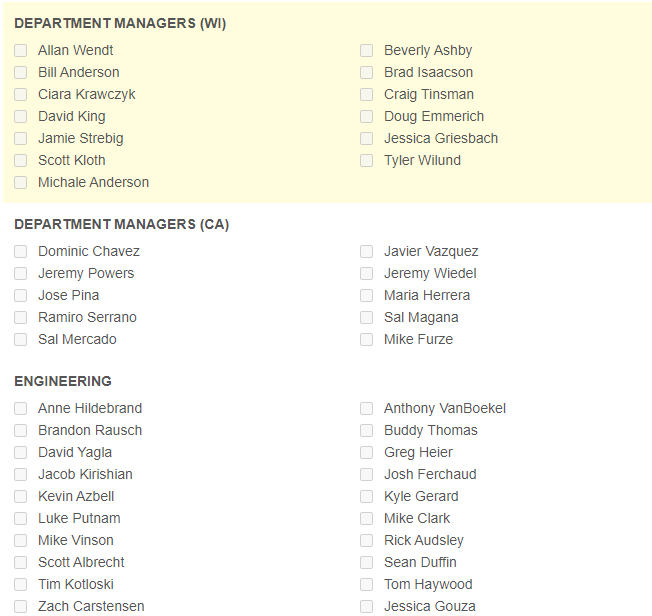 Checkboxes On A Form From A Database How Can I Program Dynamic Approvers Laserfiche Answers