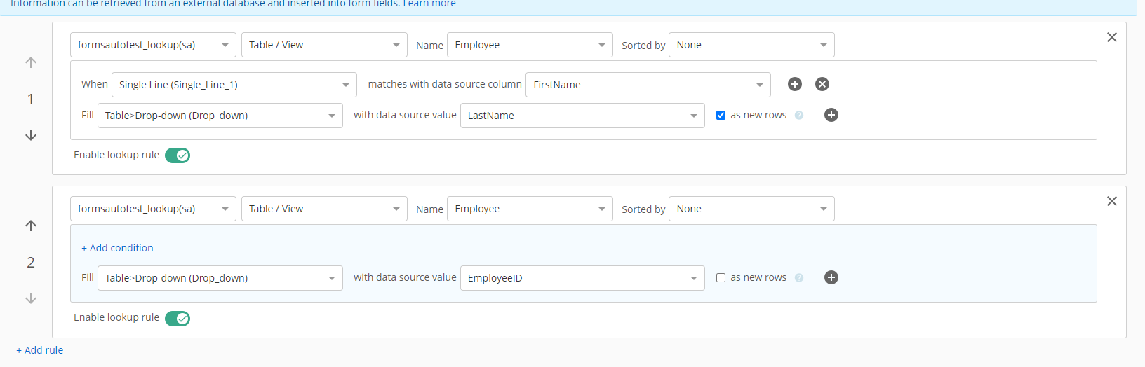 Populate Table Row From Lookup Based On Row Id And Populate Dropdown Fields With Other Options
