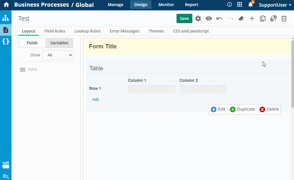 Forms Calculations In A Table That Remain On Their Row And Are Not Effected By Fields In Other
