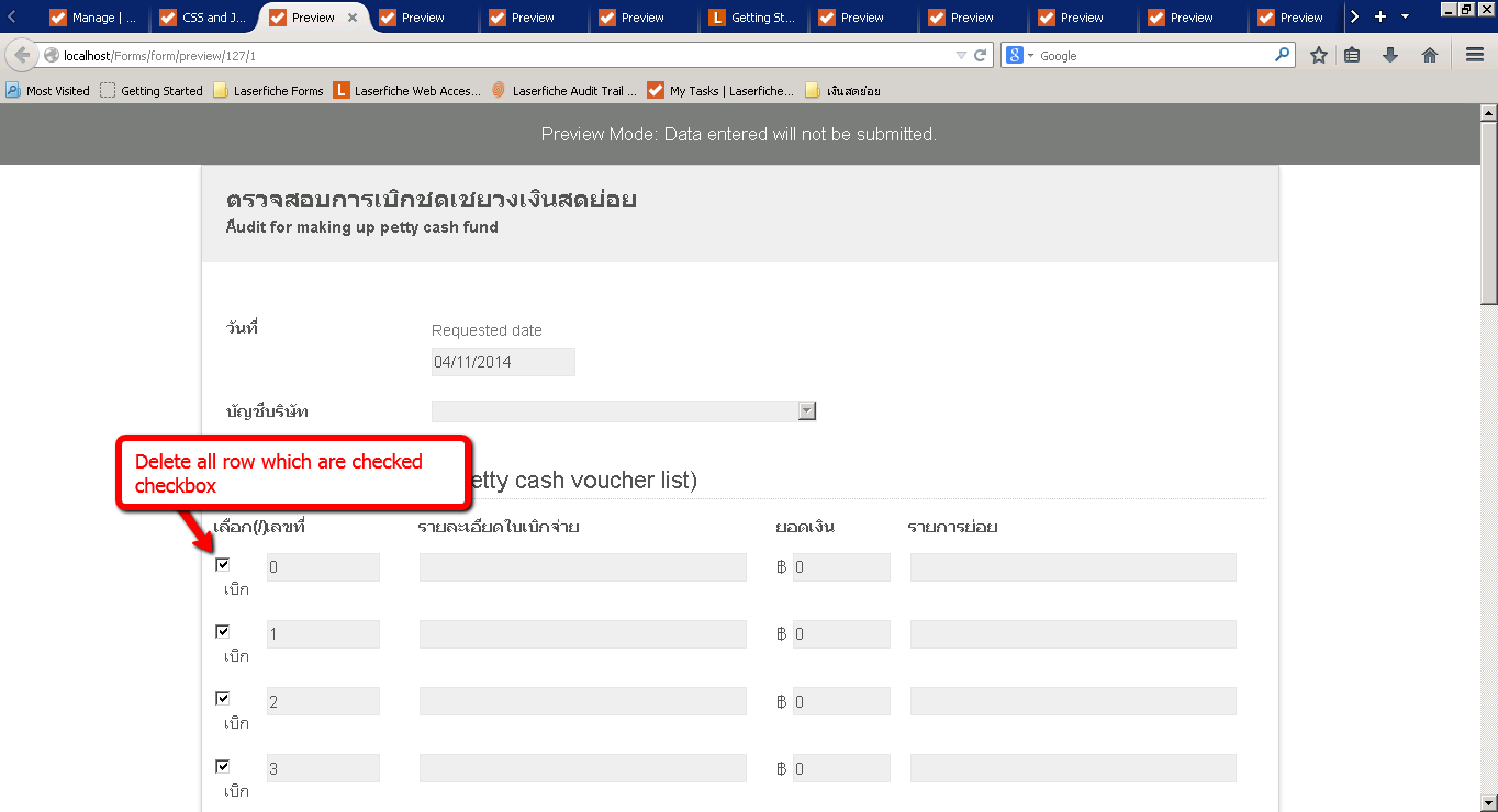 How To Delete Table Rows And Collection Row With Javascript Code Laserfiche Answers