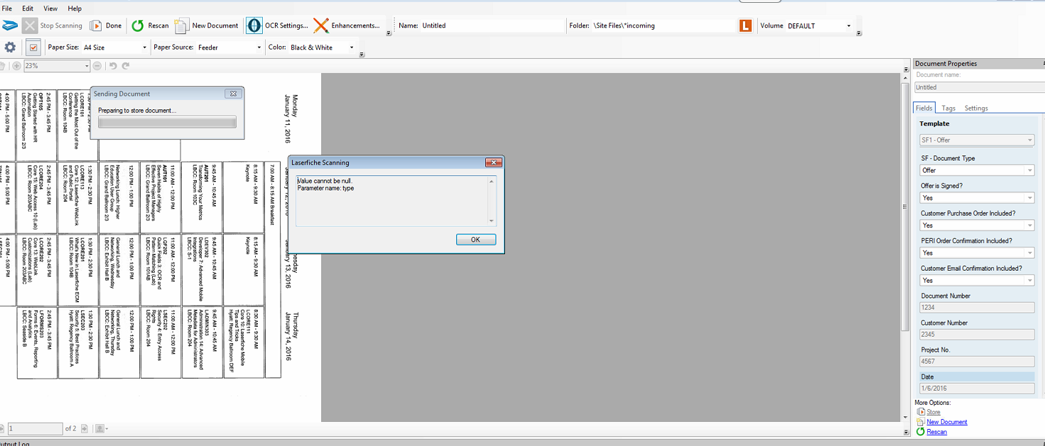 Value Cannot Be Null Parameter Name Type Basic Or Standard Laserfiche Scanning Laserfiche