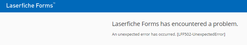 Troubleshooting Laserfiche Forms Error 500 - Laserfiche Answers